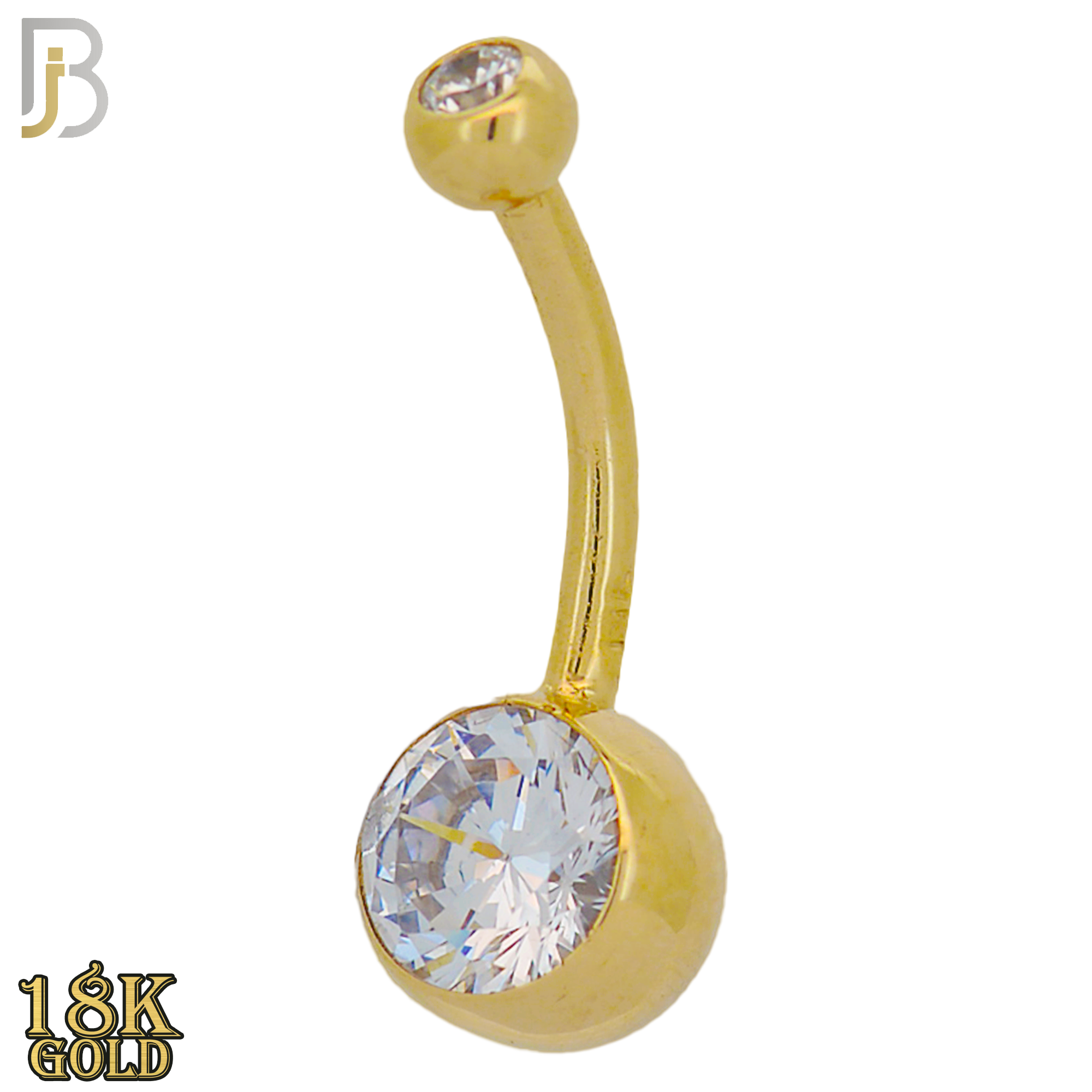 18k Gold Belly Ring Banana Belly Ring 18K Yellow Gold Navel Ring