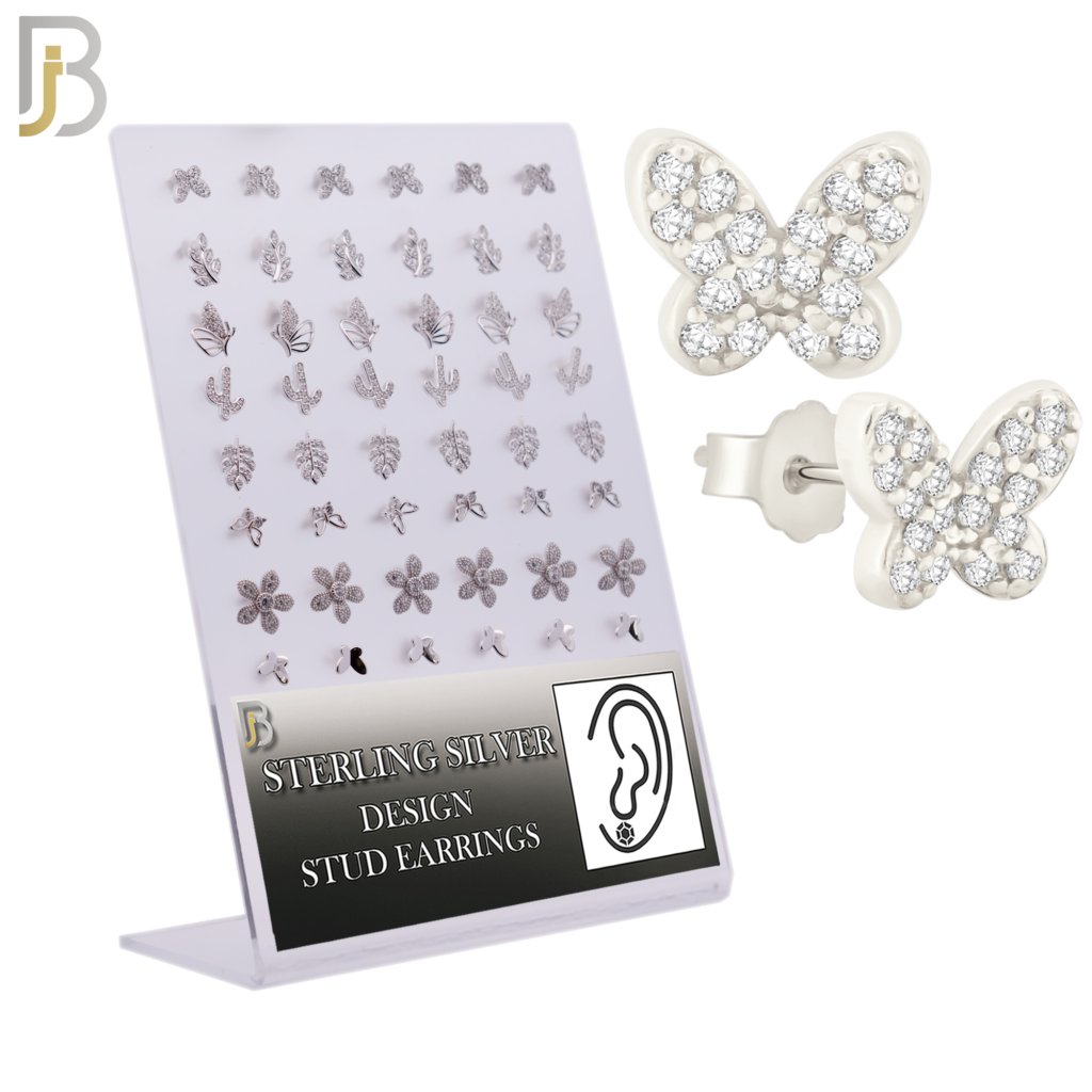 925 Sterling Silver Push Backing Insect and Leaf Design Pack of 24