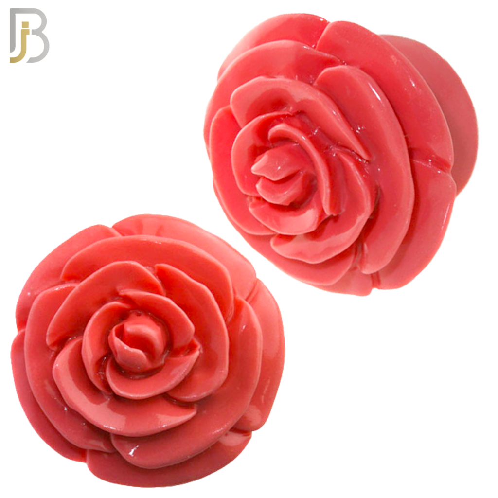 Pink Color Floribunda Design Resin Plugs-Gauges | Body Jewelz